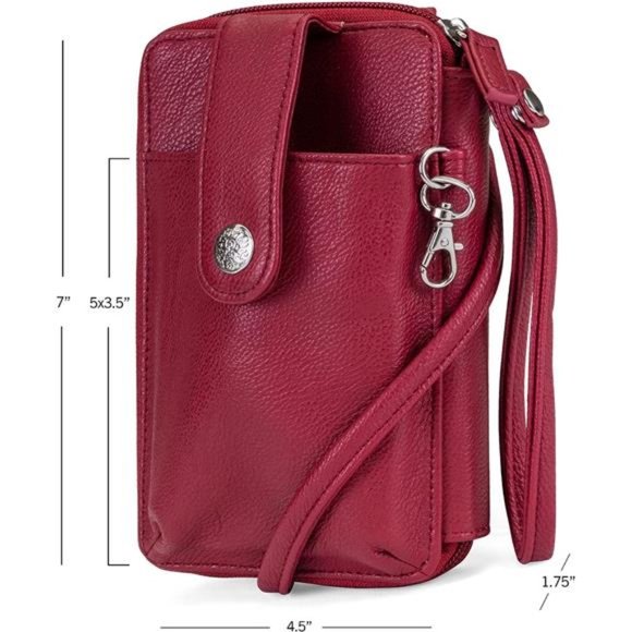 Bags | Vegan Leather Rfid Womens Crossbody Cell Phone Purse Holder Wallet | Poshmark